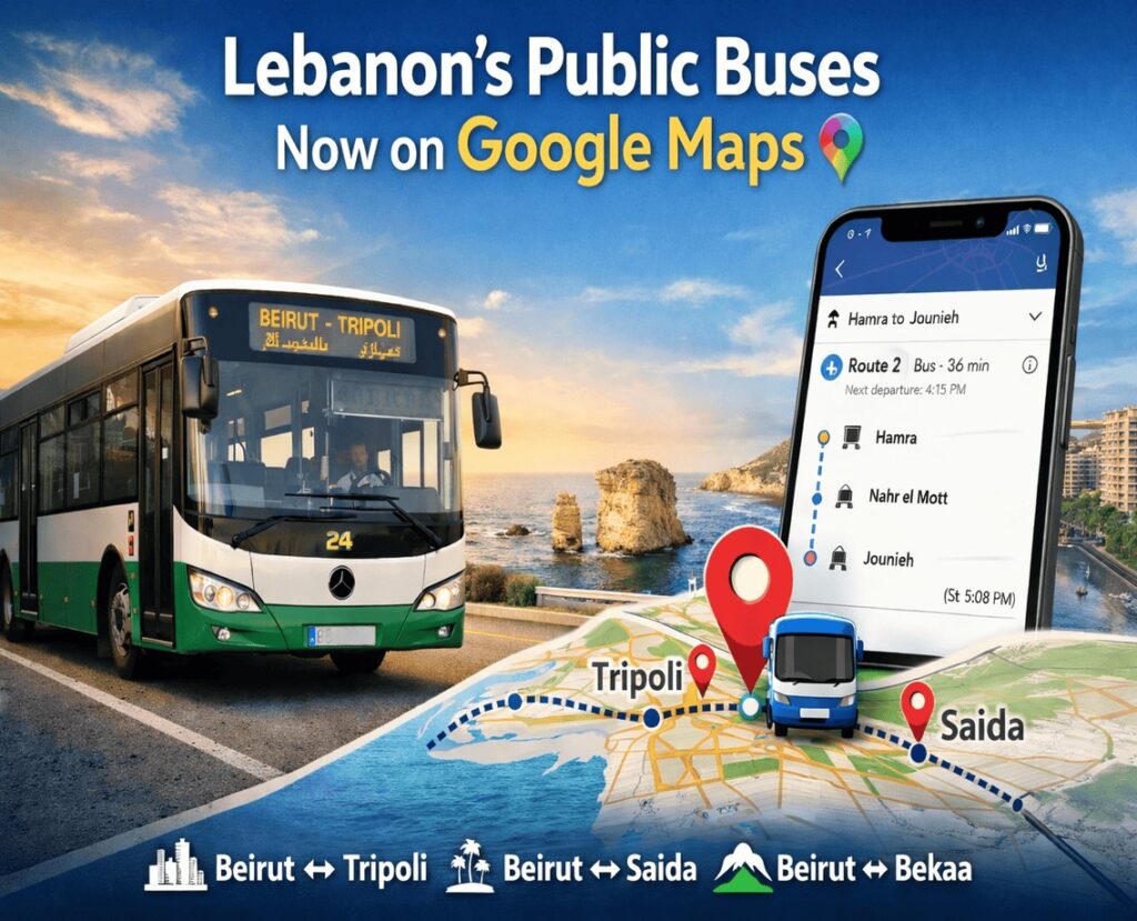 Lebanon’s Public Buses Are Now on Google Maps - Lebanon Spotlights